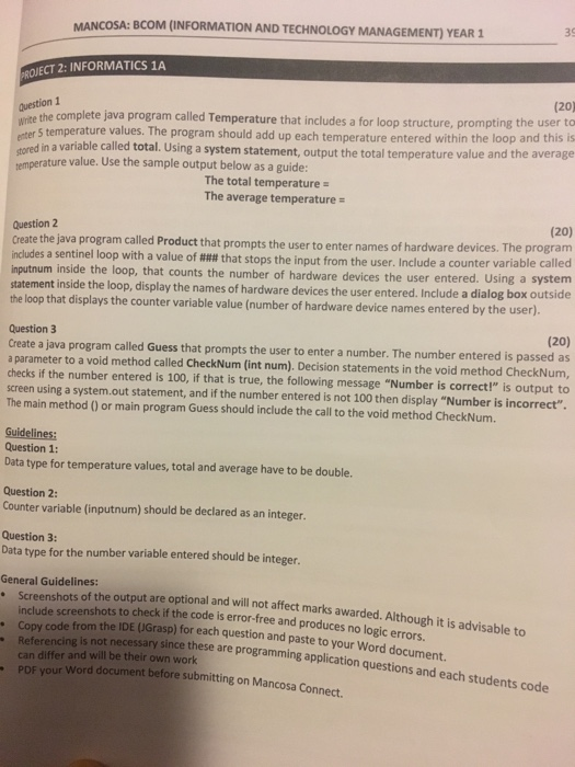 Solved MANCOSA: BCOM (INFORMATION AND TECHNOLOGY MANAGEMENT) | Chegg.com