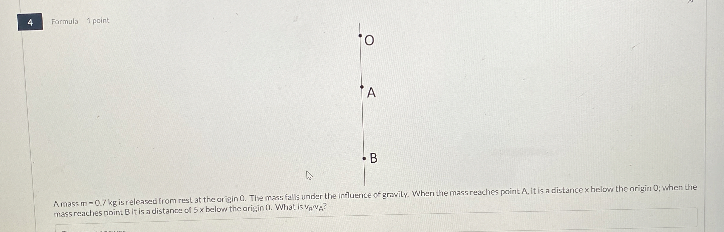 Solved 4Formula1 ﻿pointA mass m=0.7kg ﻿is released from rest | Chegg.com