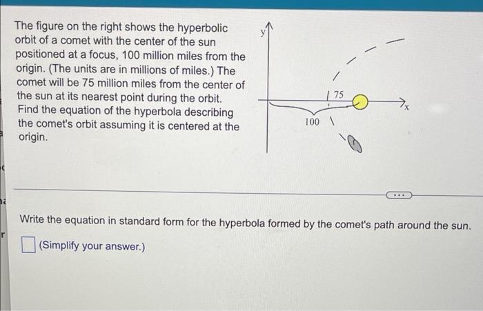 Solved The Figure On The Right Shows The Hyperbolic Orbit Of