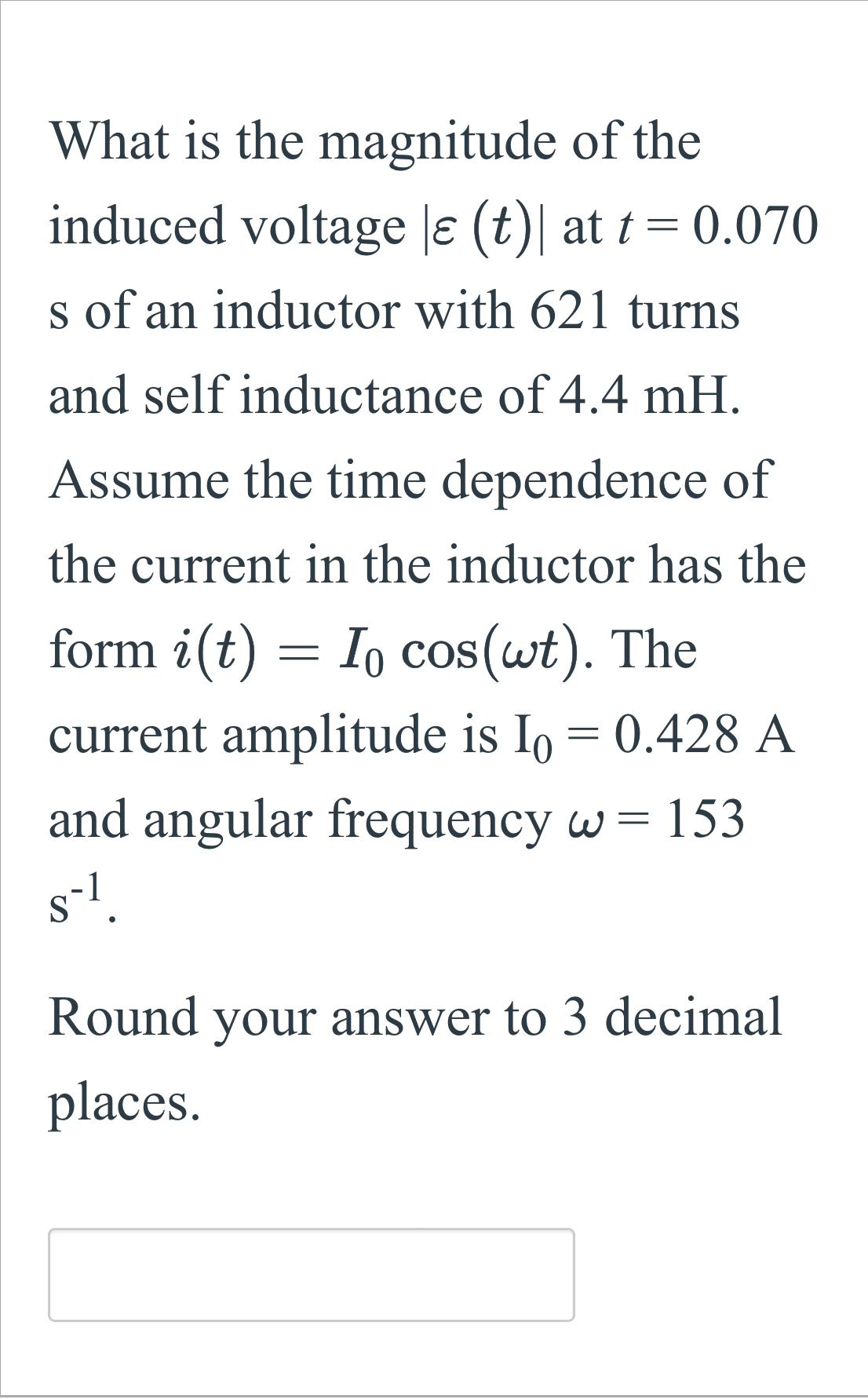 Solved What is the magnitude of the induced voltage |ε(t)| | Chegg.com
