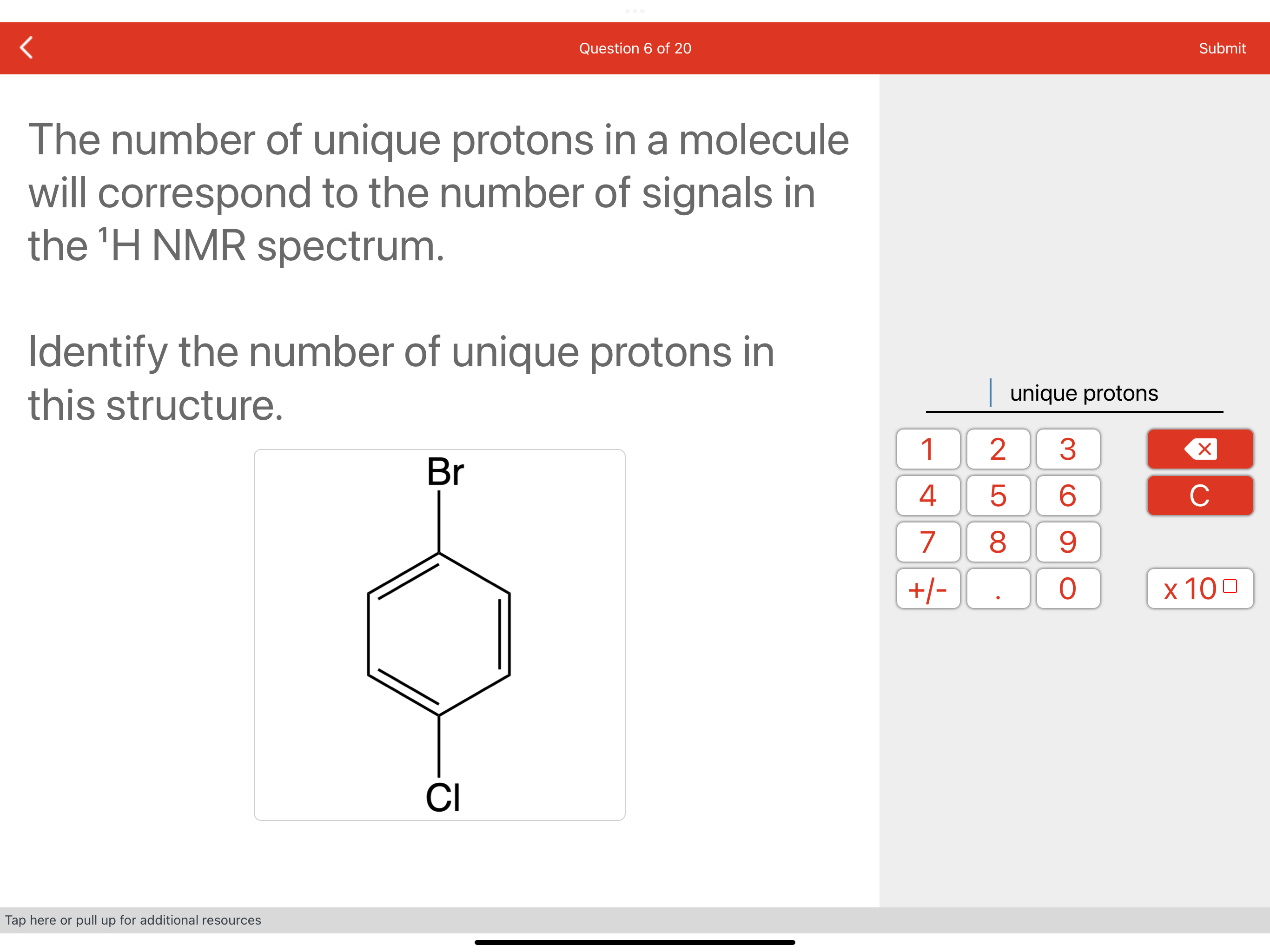 Solved The number of unique protons in a molecule will | Chegg.com