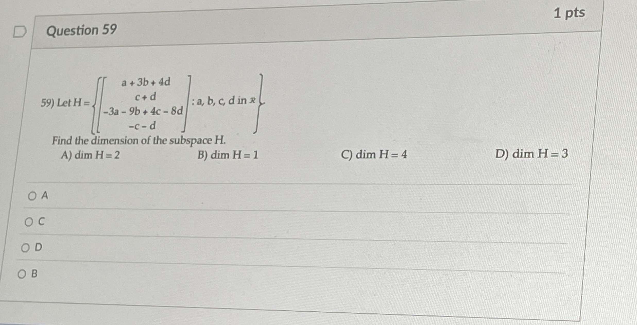 Solved Question 591 ﻿ptsLet | Chegg.com