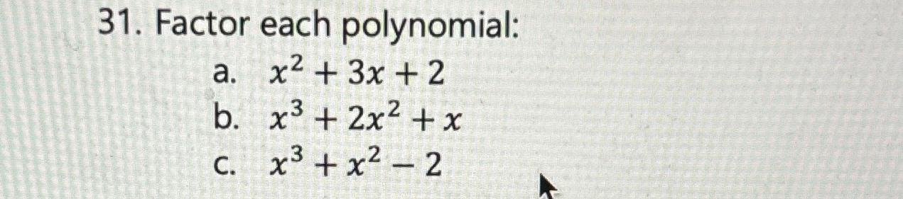 Solved Factor each | Chegg.com