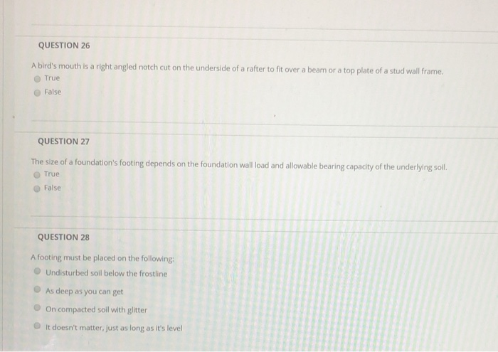Solved QUESTION 26 A bird's mouth is a right angled notch | Chegg.com