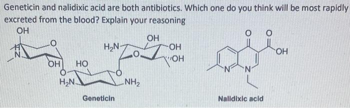 Solved Geneticin and nalidixic acid are both antibiotics. | Chegg.com