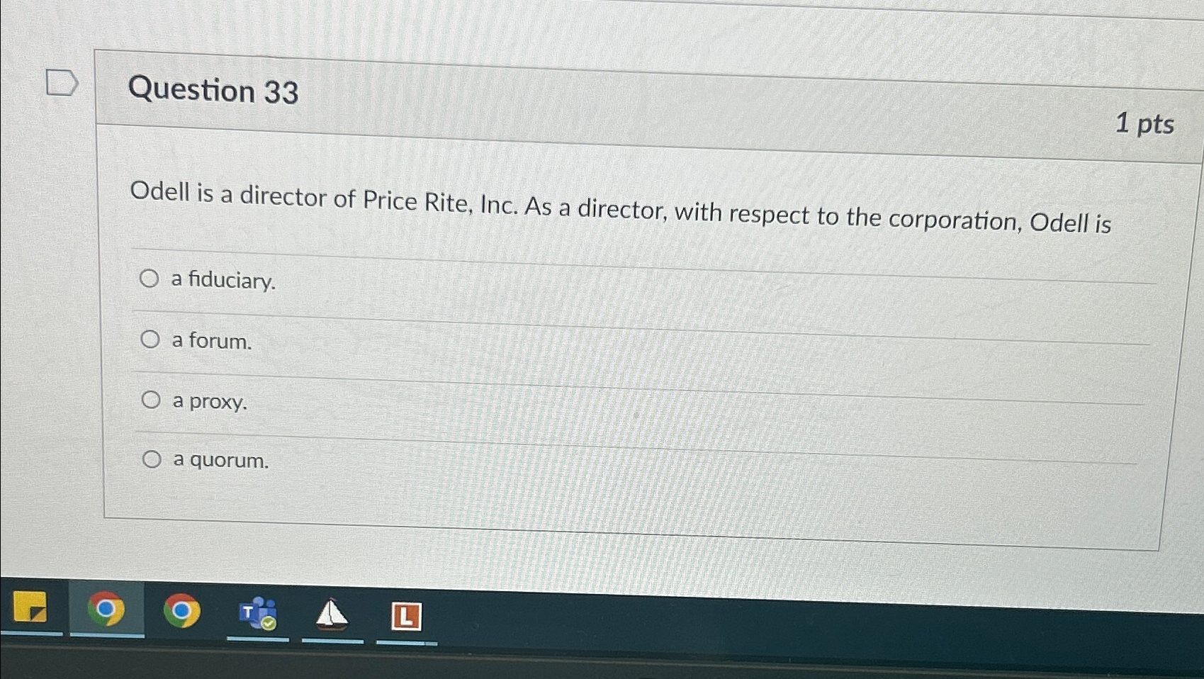 Solved Question 331ptsOdell is a director of Price Rite, | Chegg.com