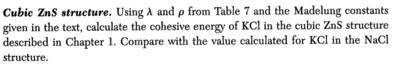 Solved Cubic ZnS structure. Using λ ﻿and ρ ﻿from Table 7 | Chegg.com
