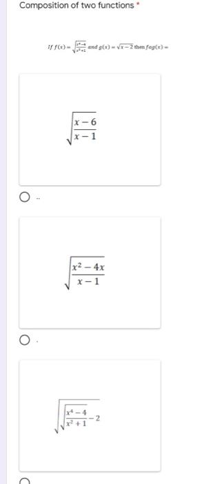 Solved Composition of two functions 10 and g(e)-vr=2 them | Chegg.com