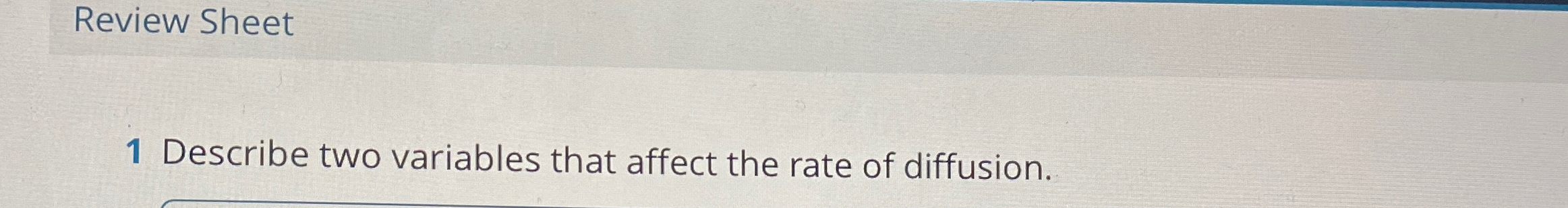 Solved Review Sheet1 ﻿Describe two variables that affect the | Chegg.com