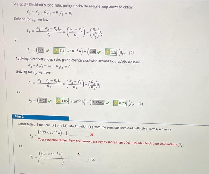 Solved We apply Kirchhoff's loop rule, going clockwise | Chegg.com