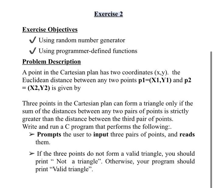 Solved Exercise 2 Exercise Objectives Using random number | Chegg.com