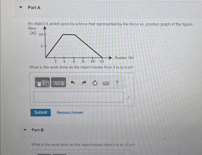Solved An object is acted upon by a force that represented | Chegg.com