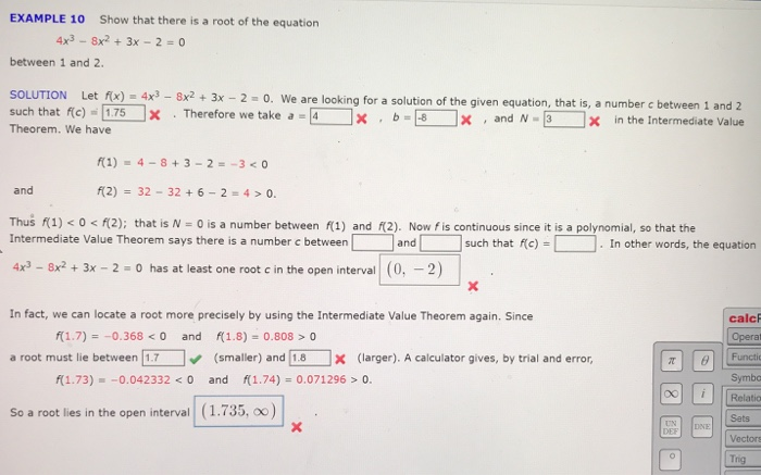 Solved EXAMPLE 10 Show that there is a root of the equation | Chegg.com