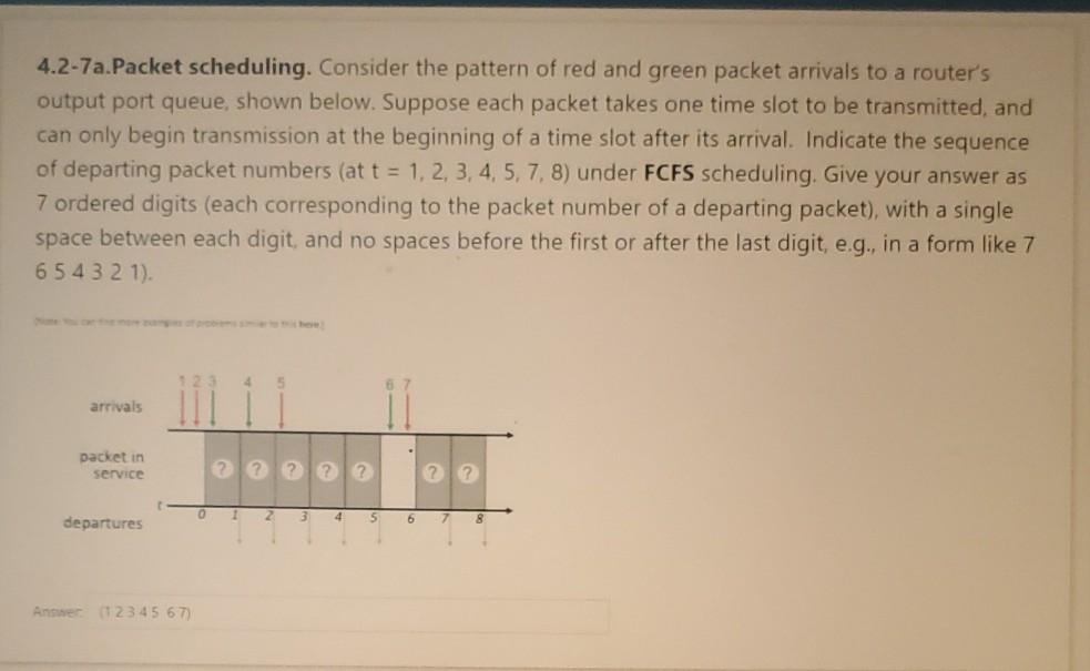 Solved 4.2-7a.Packet scheduling. Consider the pattern of red | Chegg.com