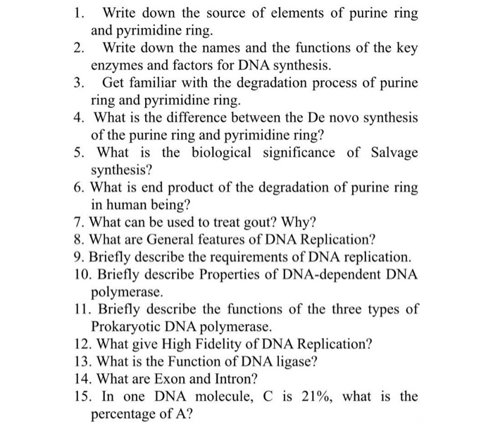 Solved Write down the source of elements of purine ring and | Chegg.com