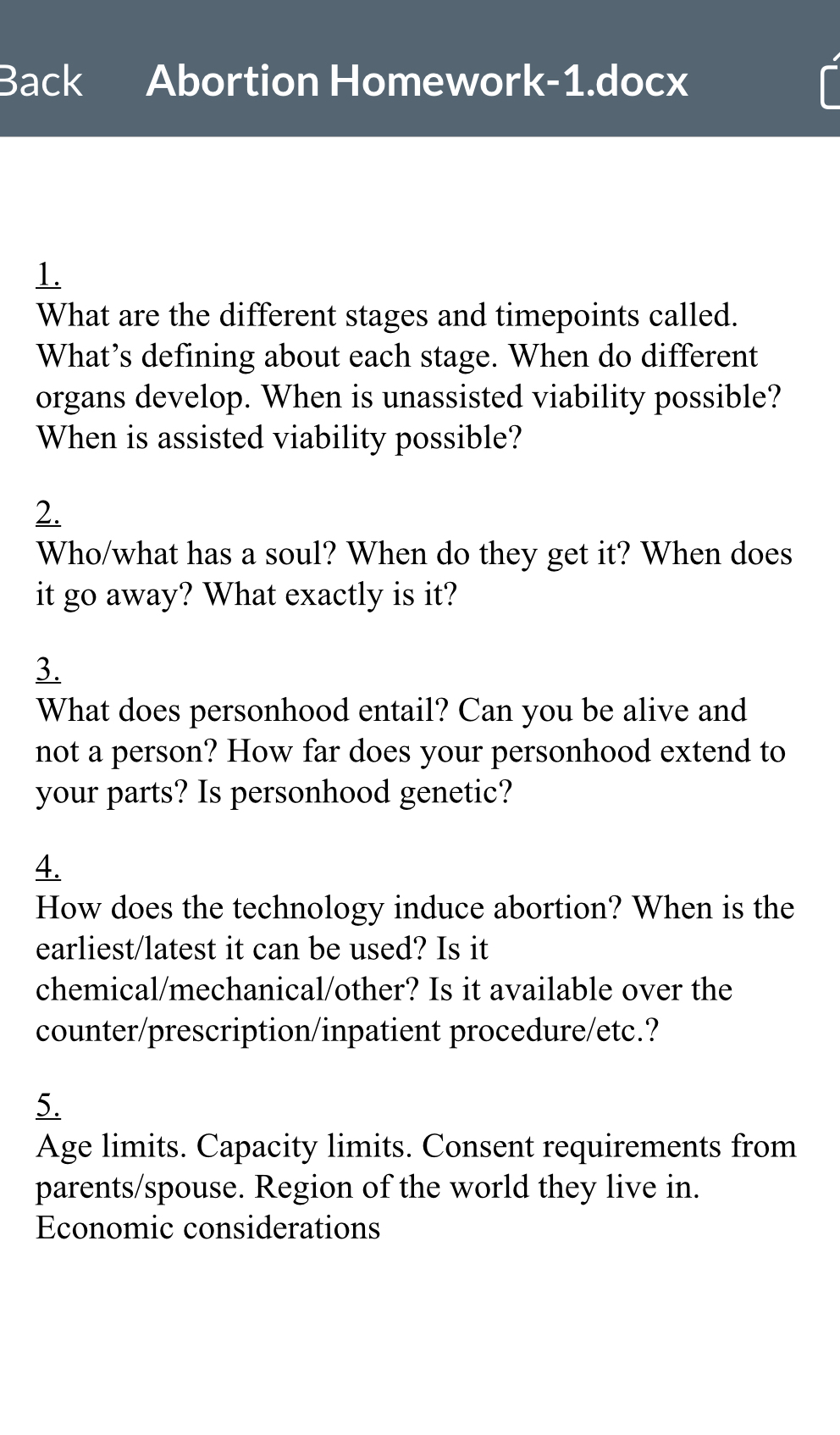 Solved Back Abortion Homework-1.docx1.What are the different | Chegg.com