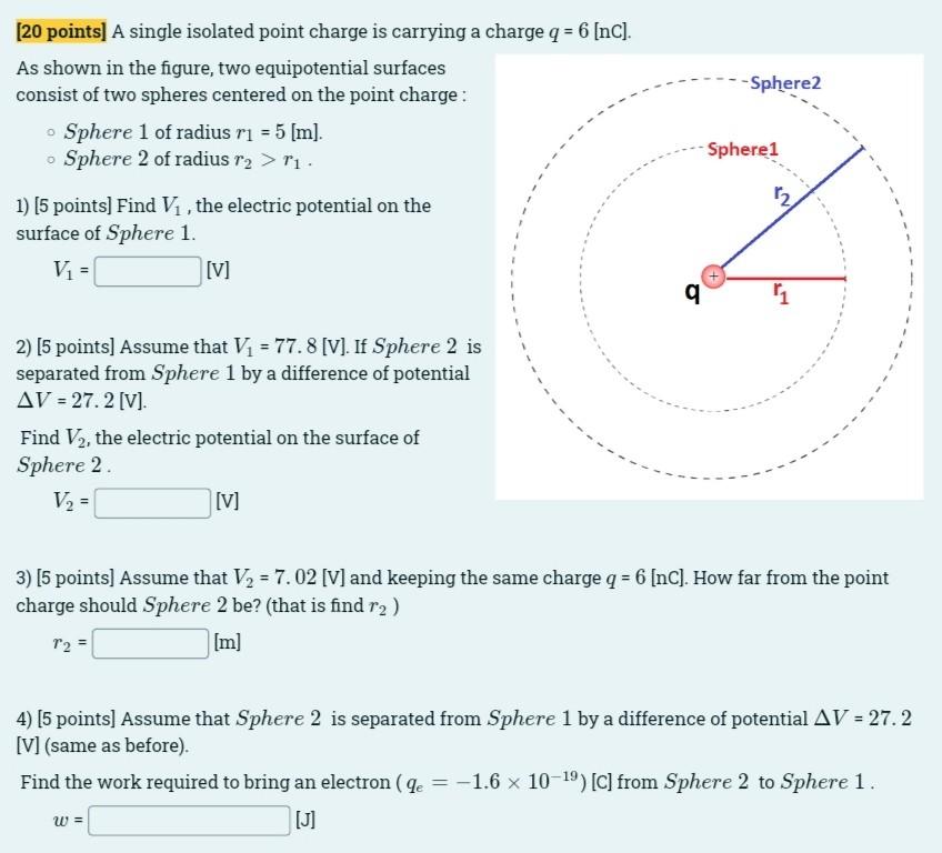 Solved Sphere2 [20 points] A single isolated point charge is | Chegg.com