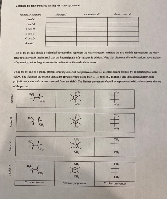 Solved 2. Build two models of (R)-2-chlorobutane. On one | Chegg.com