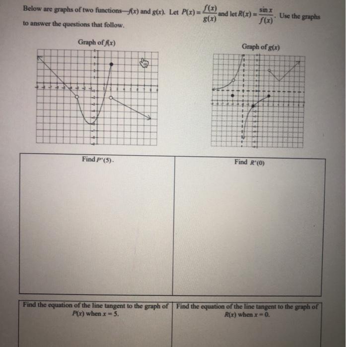 Below are graphs of two functions—Ax) and g(r). Let | Chegg.com