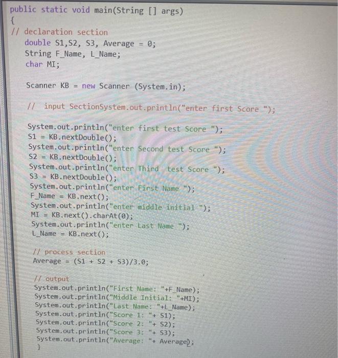Solved import java.util.Scanner; public class three_scores { | Chegg.com