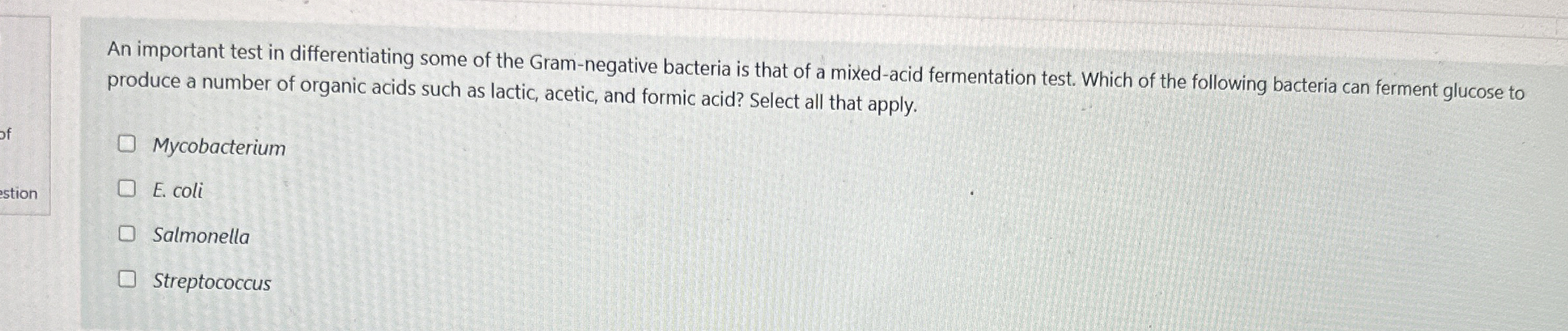 Solved An important test in differentiating some of the | Chegg.com