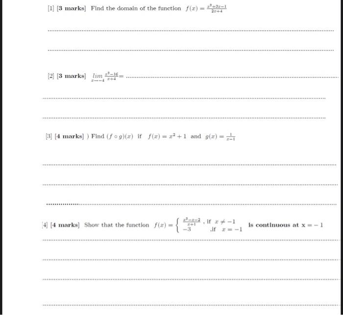 Solved [1] [3 marks] Find the domain of the function | Chegg.com