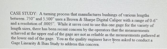CASE STUDY: A turning process that manufactures | Chegg.com