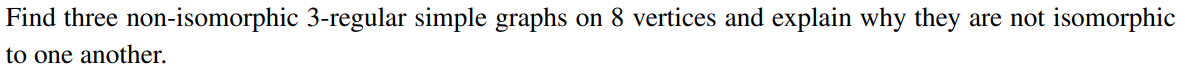 Solved Find three non-isomorphic 3-regular simple graphs on | Chegg.com
