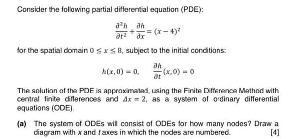 Solved Consider the following partial differential equation | Chegg.com