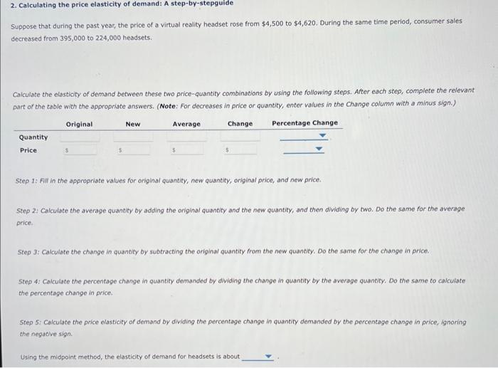 Solved price or quantity, enter values in the Change co and | Chegg.com