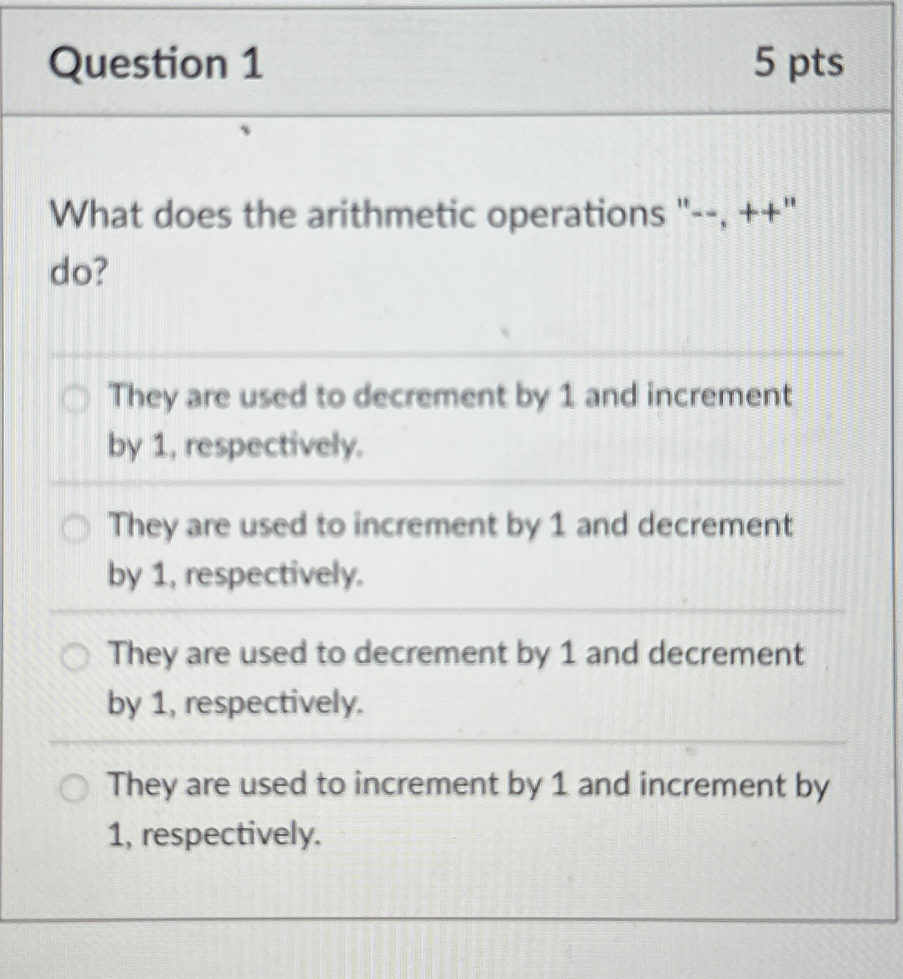 Solved Question 1What does the arithmetic operations | Chegg.com