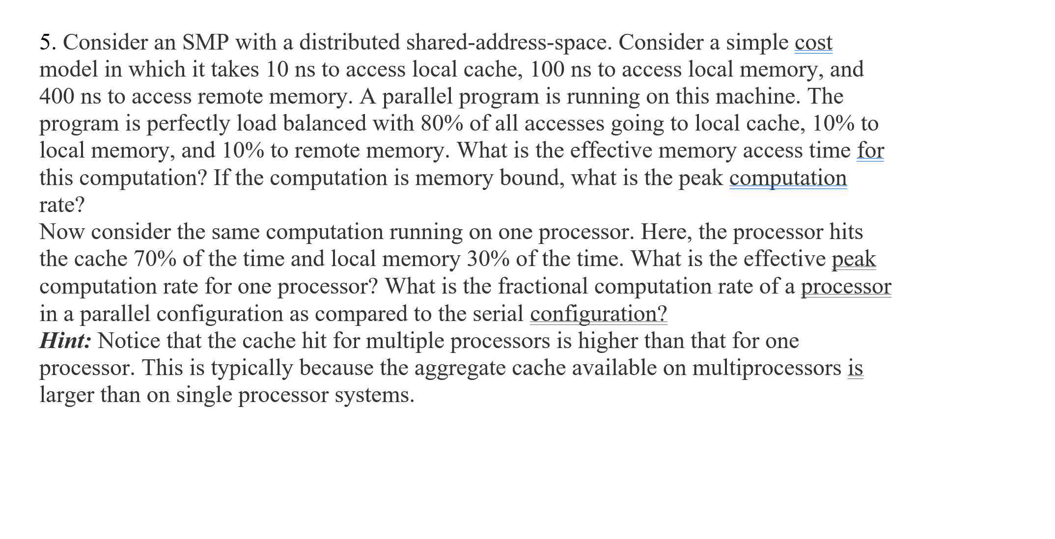 Solved Consider an SMP with a distributed | Chegg.com