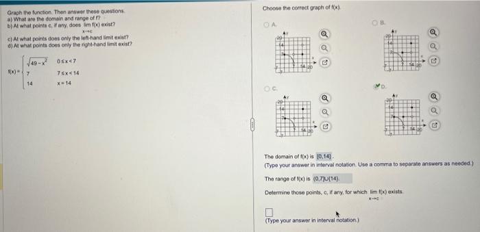 Solved what points do the left hand and right hand limit | Chegg.com