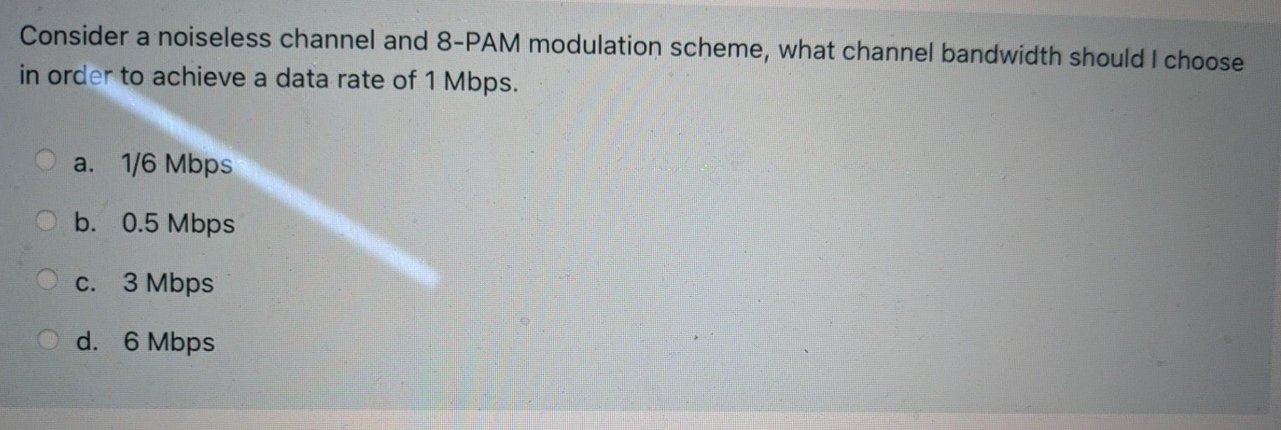 Solved Consider a noiseless channel and 8-PAM modulation | Chegg.com