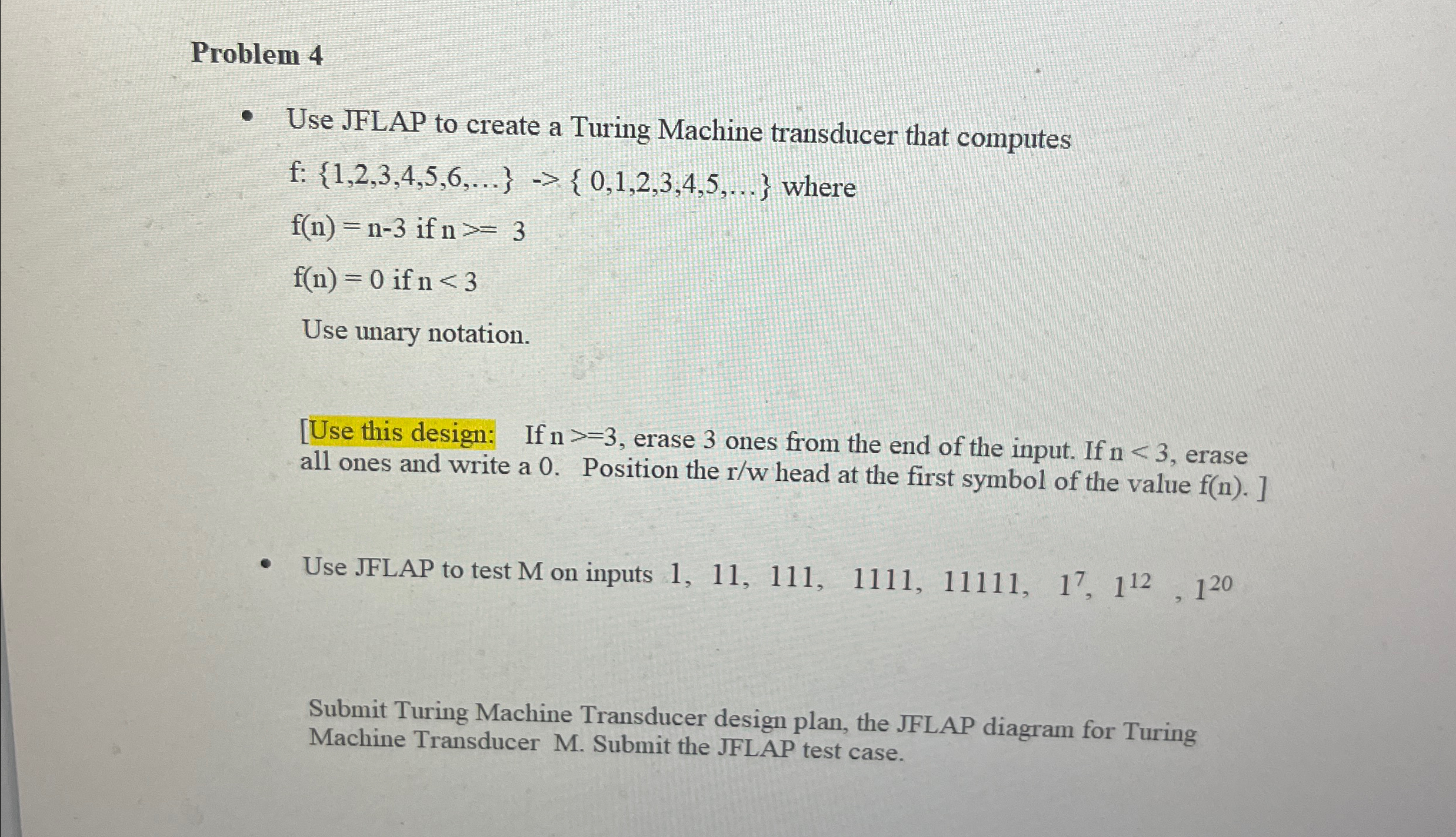 Solved Problem 4Use JFLAP to create a Turing Machine | Chegg.com