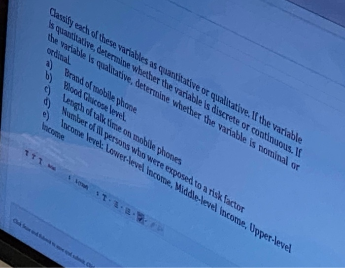 Solved Classify each of these variables as quantitative or | Chegg.com