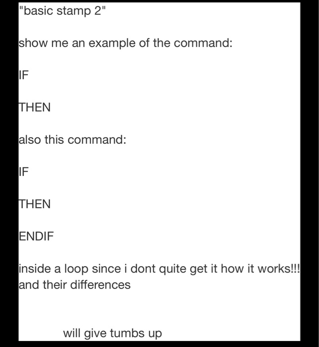 Solved "basic stamp 2" show me an example of the command: | Chegg.com