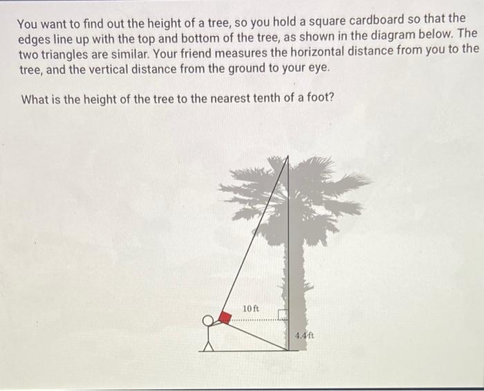 Solved You want to find out the height of a tree, so you | Chegg.com
