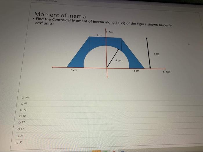 Solved Moment of Inertia • Find the Centroidal Moment of | Chegg.com