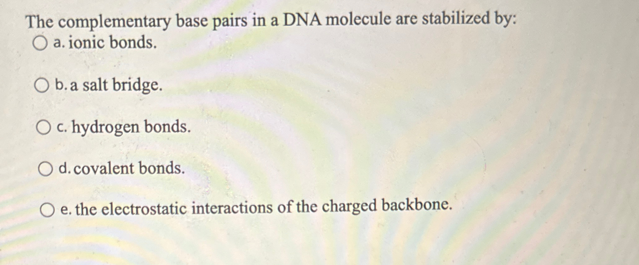 Solved The complementary base pairs in a DNA molecule are | Chegg.com