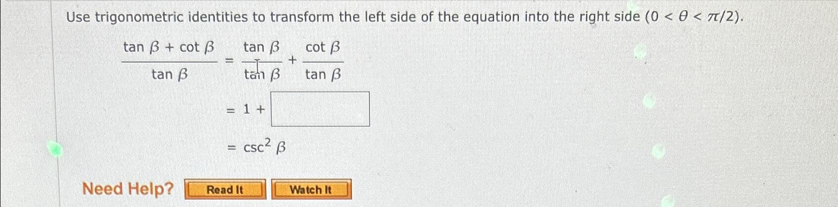 Solved Use trigonometric identities to transform the left | Chegg.com