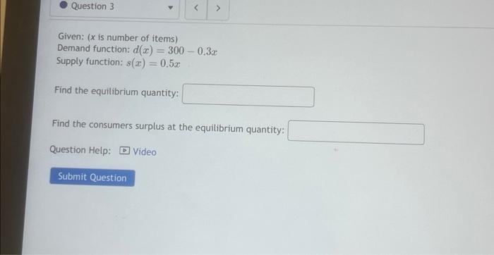 Solved Given: ( x is number of items) Demand function: | Chegg.com