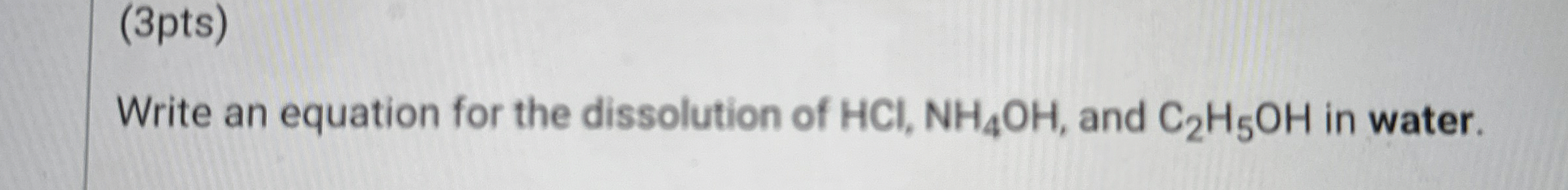 Solved (3pts)Write an equation for the dissolution of | Chegg.com Solved (3pts)Write an equation for the dissolution of | Chegg.com