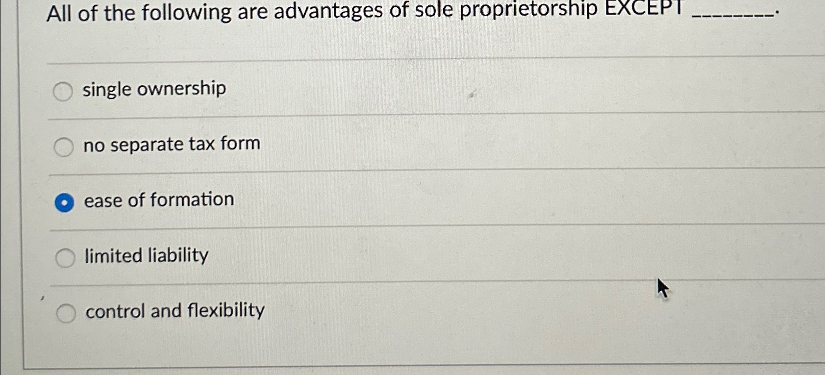 Solved All of the following are advantages of sole | Chegg.com
