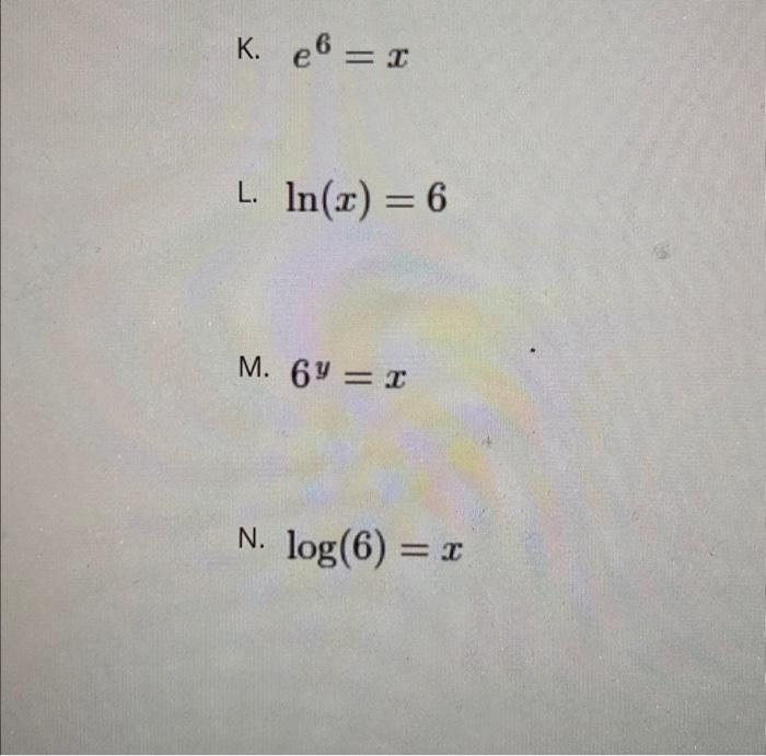 Solved Match the following logarithmic or exponential | Chegg.com