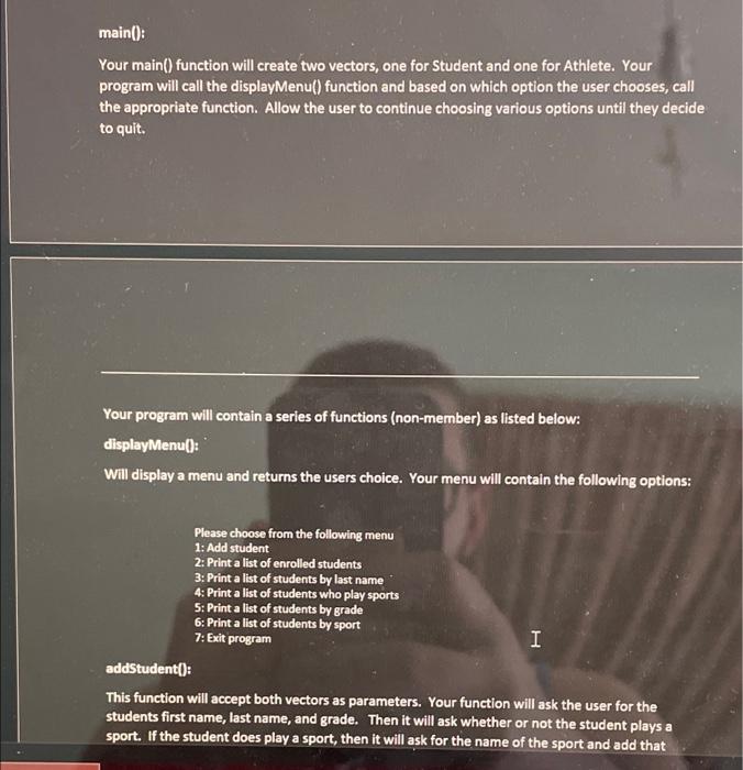 Solved Student Athlete Note: ALL input must be validated | Chegg.com