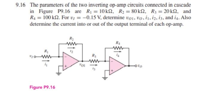 Solved 16 The parameters of the two inverting op-amp | Chegg.com