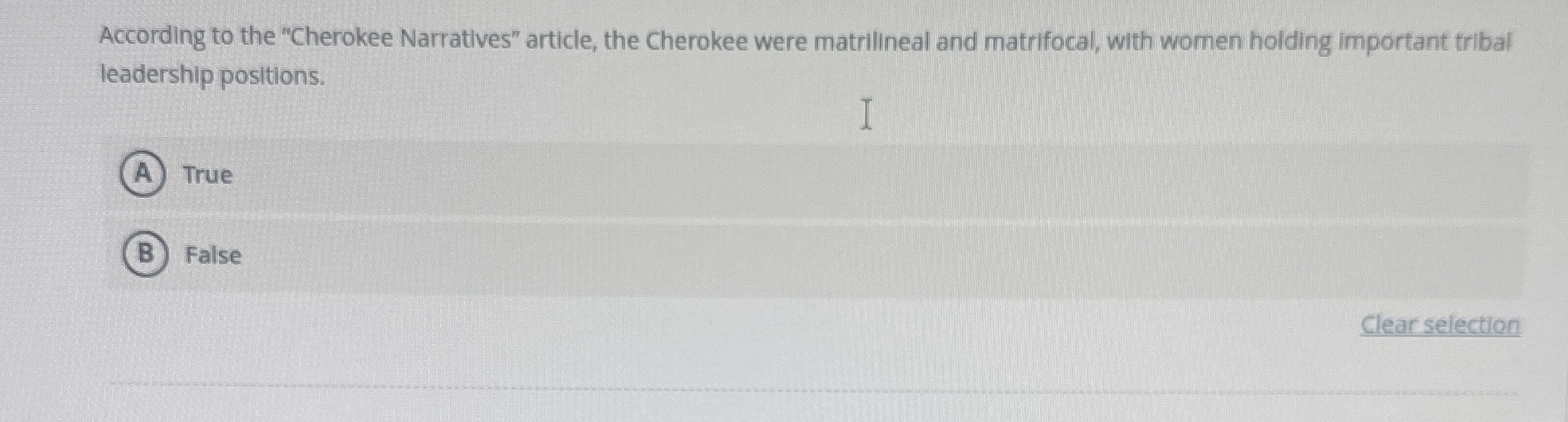 Solved According to the "Cherokee Narratives" article, the | Chegg.com