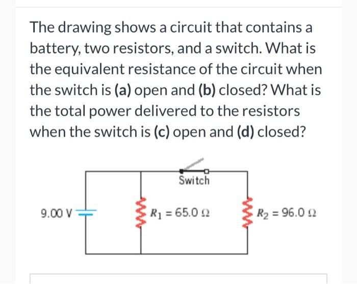 Solved The drawing shows a circuit that contains a battery, | Chegg.com