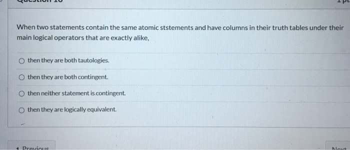 Solved When two statements contain the same atomic | Chegg.com